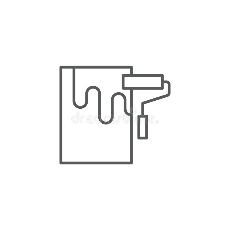 Wall Painting Line Icon Linear Style Sign for Mobile Concept and Web ...