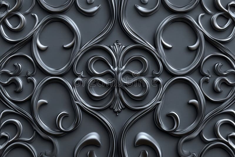 The Wall Panel Boasts a Decorative, Dark, and Embossed Surface with ...
