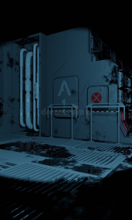 The Wall Panel in Control Room 3d Render Stock Illustration ...