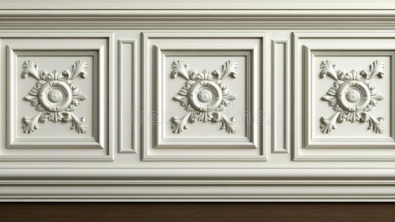 Wall Panel Details Show Classic Interior Design and Decorative Moldings ...