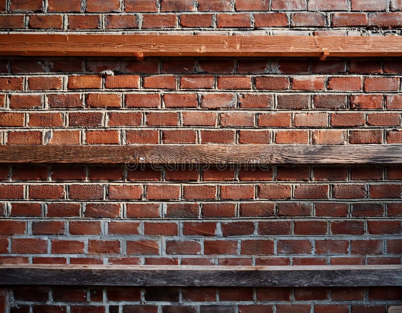 A Wall Panel of Exposed Bricks Paired with Wooden Beams To Showcase Classic Urban Construction ...