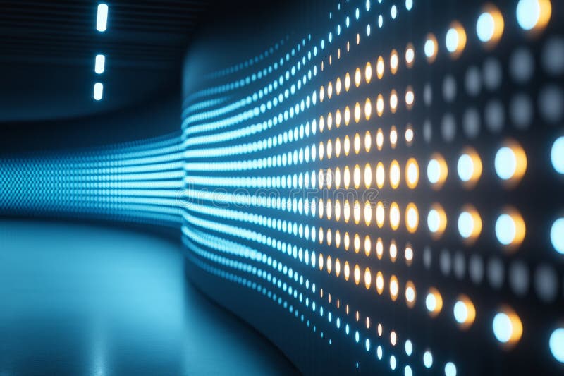 The Wall Panel is Illuminated and Features Abstract Patterns of Light ...