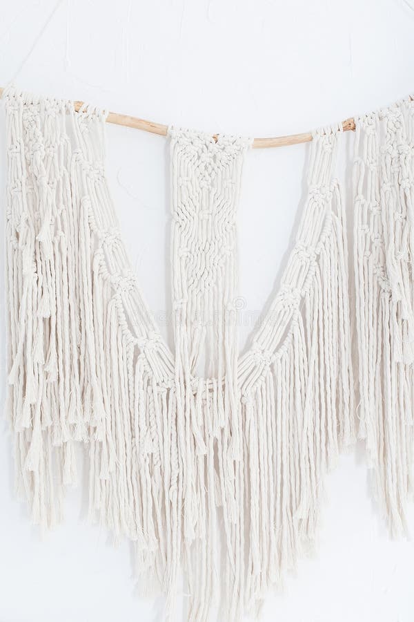 Wall Panel in the Style of Boho Made of Cotton Threads in Natural Color ...