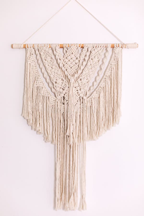 Wall Panel in Style of Boho Made of Cotton Threads Using the Macrame ...