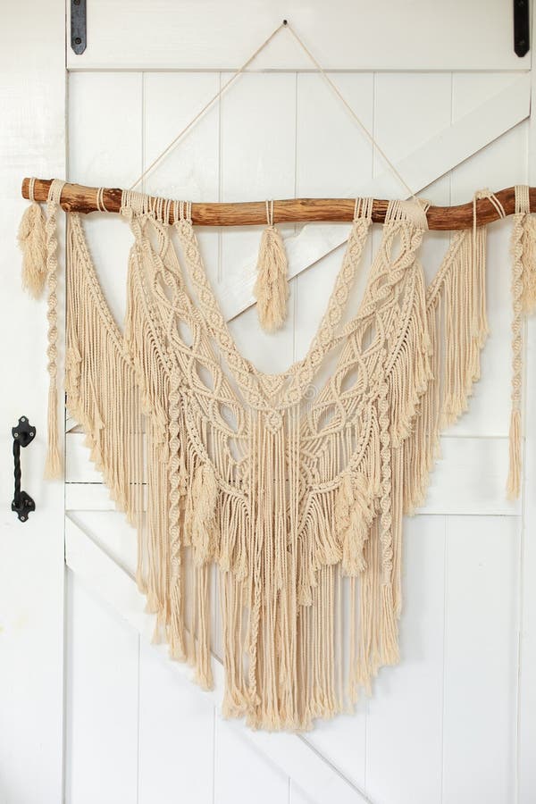 Wall Panel in Style of Boho Made of Cotton Threads Using the Macrame ...