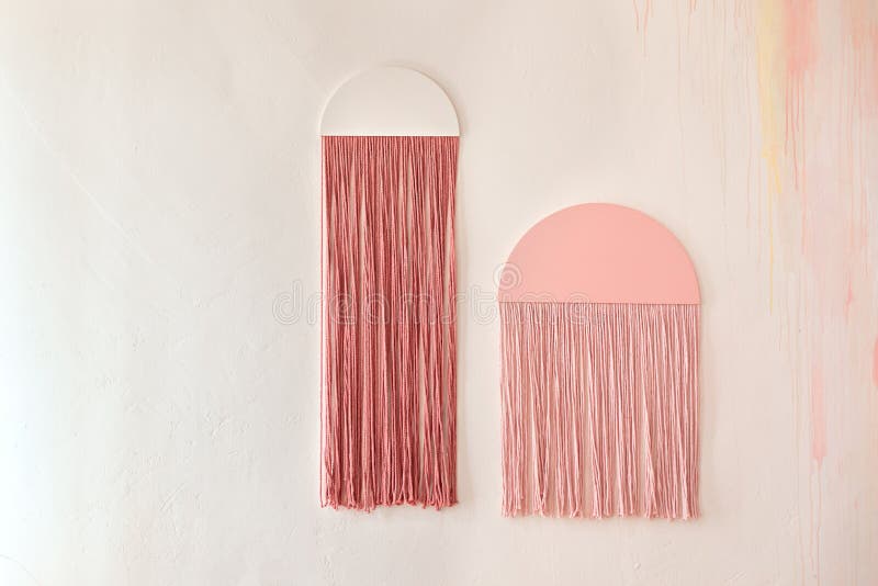 Wall Panel in Style of Boho Made of Cotton Threads Using the Macrame ...