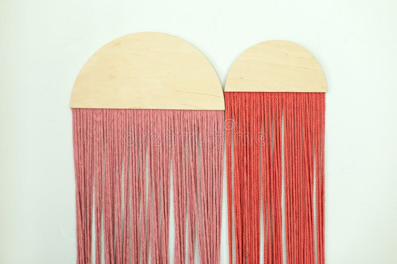 Wall Panel in Style of Boho Made of Cotton Threads Using the Macrame ...