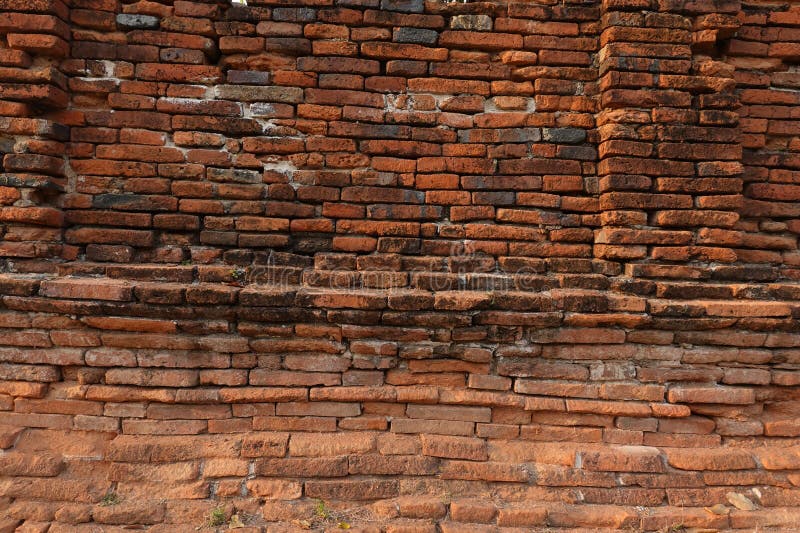 Wall Paper Form Brick Ayutthaya Stock Photo - Image of brickwork, brown ...