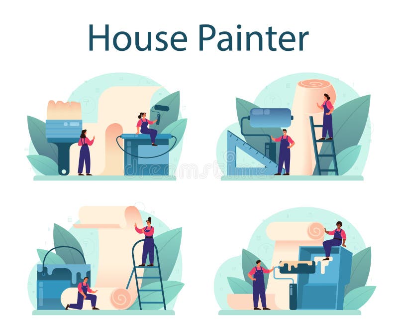 Wall Papering Stock Illustrations – 35 Wall Papering Stock ...