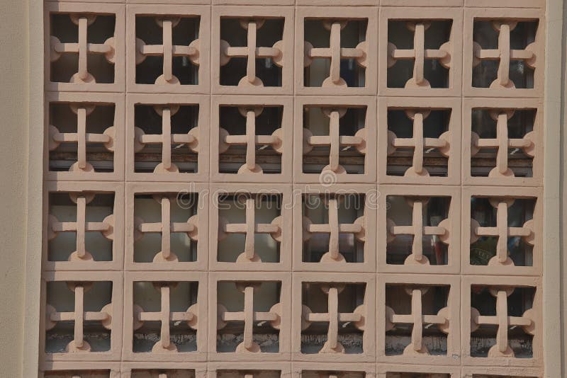 The Wall of Pattern with Cross Element. Square Stock Image - Image of ...
