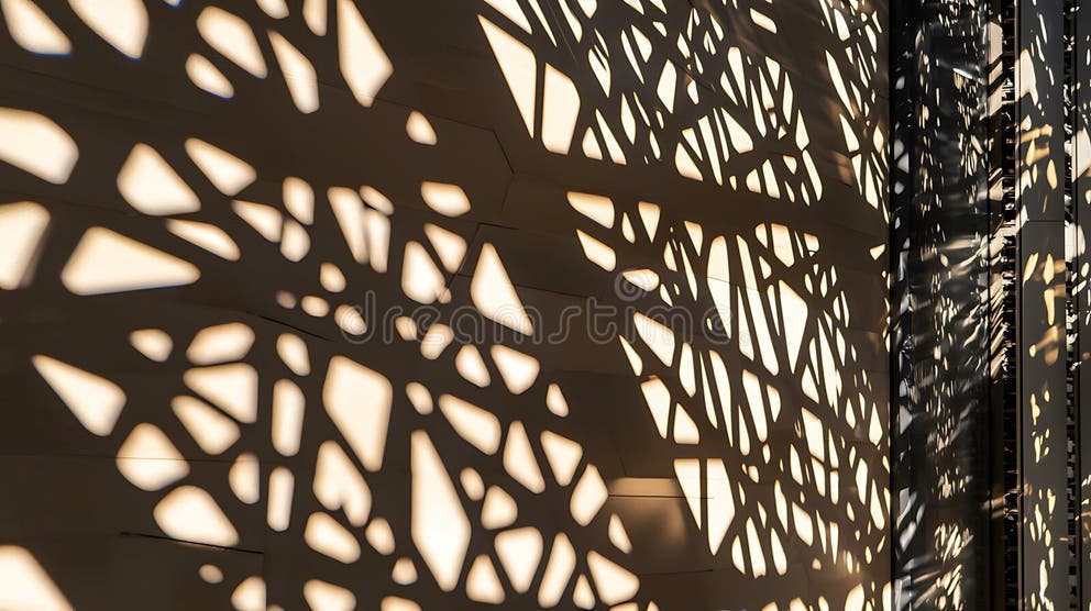 A Wall with a Pattern of Holes and a Shadow Cast on it Stock Photo ...