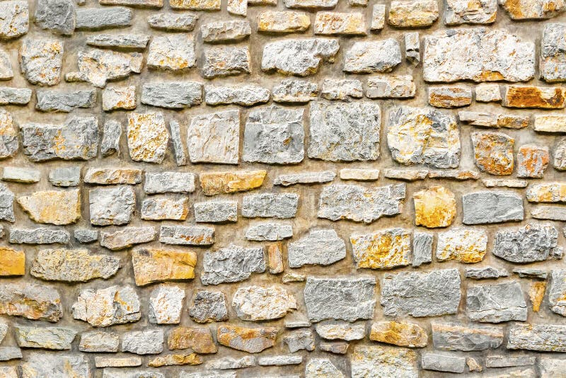 Wall Pattern Texture Background. Surface with Asymmetrical Stones. Old ...