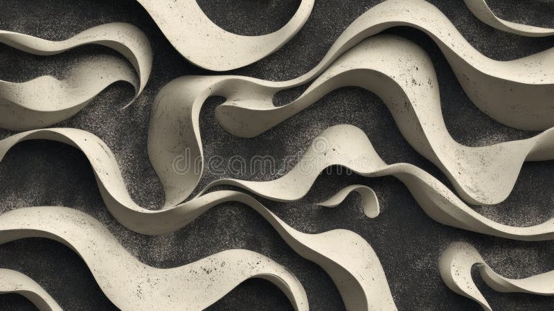 A Wall with a Pattern of Wavy Concrete Stock Illustration ...