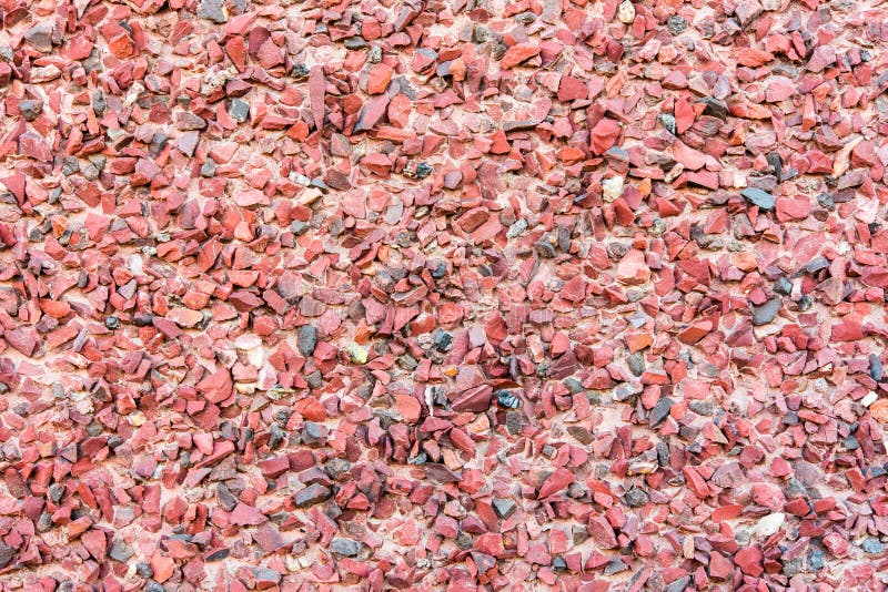 Wall Paved with Small Red Stones Stock Image - Image of gravel, frame ...