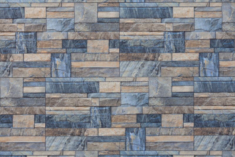Wall from Pieces of Blue and Beige Marble Stock Photo - Image of ...