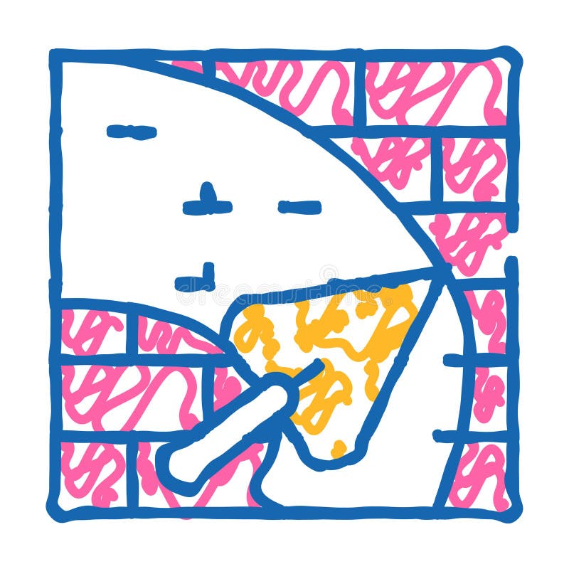 Wall Plaster Icon Doodle Illustration Stock Illustration - Illustration ...