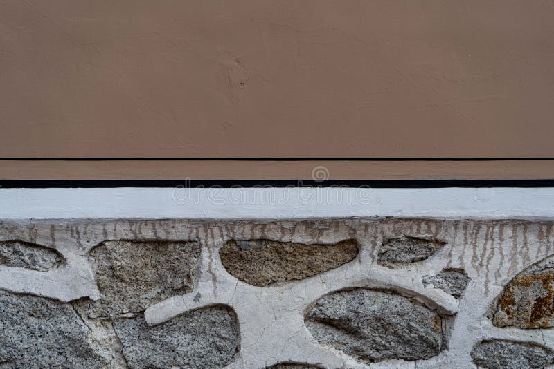 Wall with Plaster and Stones Stock Photo - Image of whit, pink: 244347964