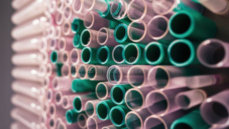 A Wall of Plastic Tubes with Different Colors and Sizes, AI Stock Photo ...