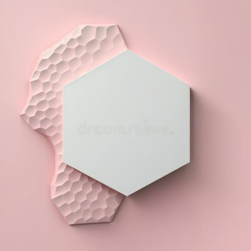 Wall Poster Mockup an Angular, Pink-tinted Pentagon, with Intricate ...