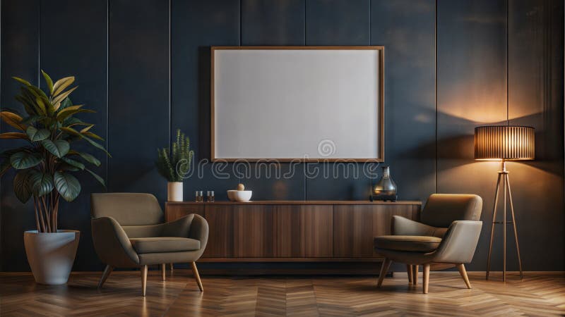 Wall Poster Mockup with Blank White Template for Presenting Image ...