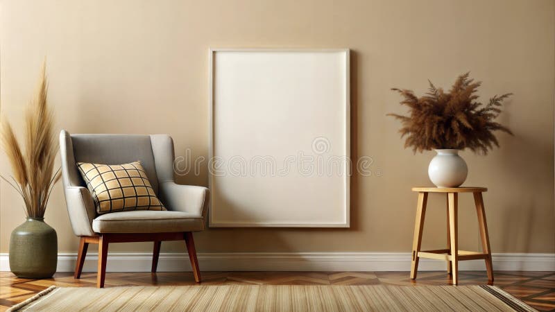 Wall Poster Mockup with Blank White Template for Presenting Image ...