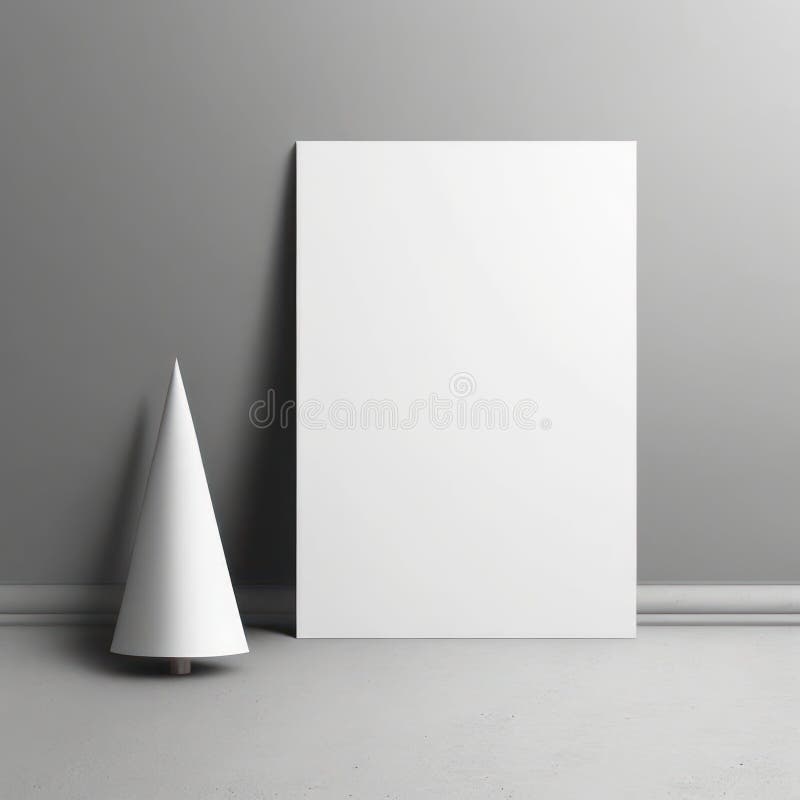 Wall Poster Mockup Cone with a Flat Base. AI Generation Stock ...