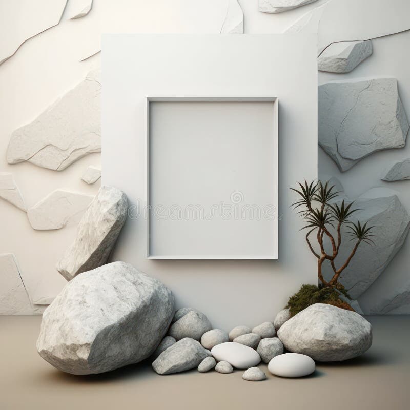 Wall Poster Mockup Enchanted Stone and Topaz AI Generation Stock ...