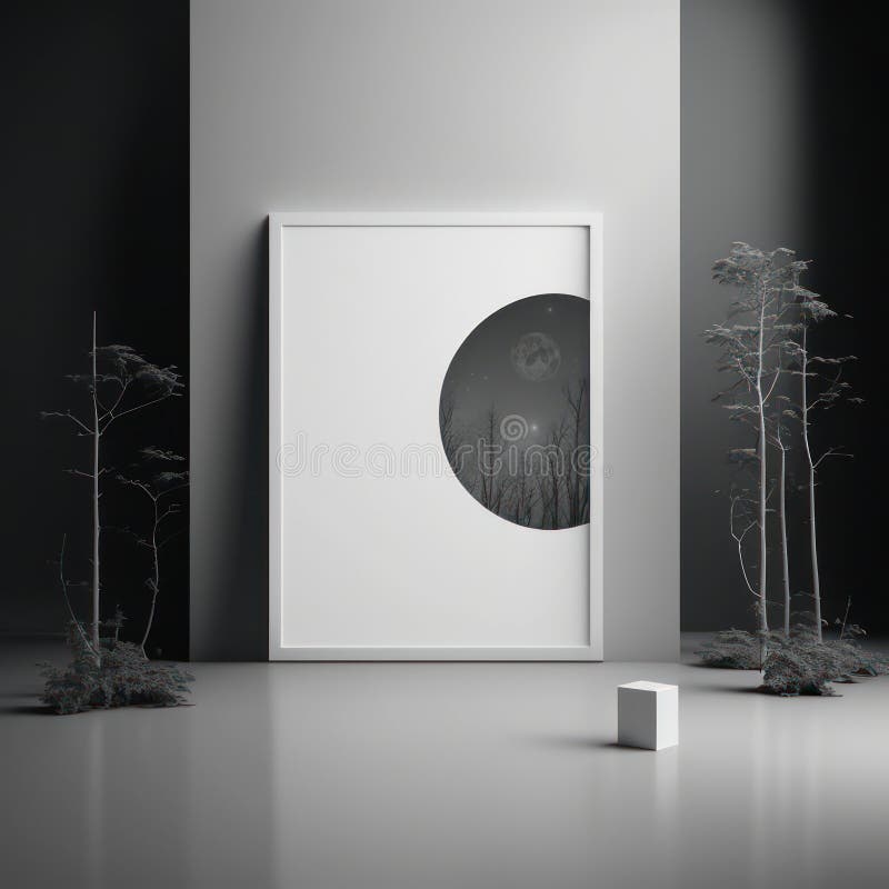 Wall Poster Mockup Forest of Twilight and a Moon of Silver AI ...