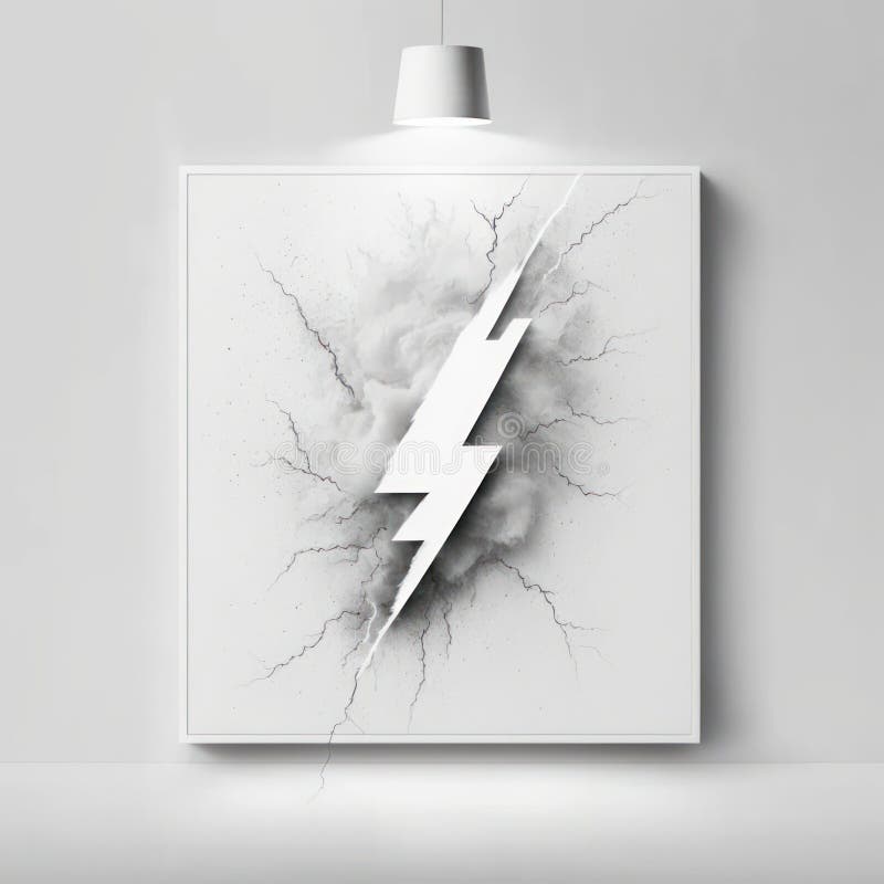 Wall Poster Mockup Lightning and Thunder AI Generation Stock ...