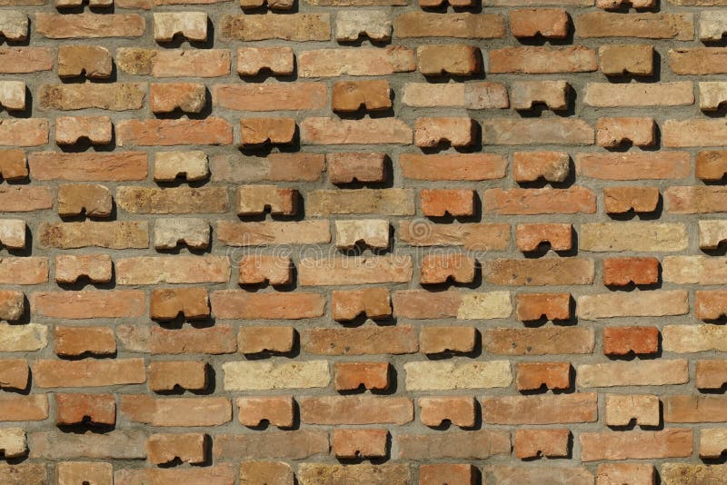Wall with Protruding Bricks Seamless Texture Stock Image - Image of ...