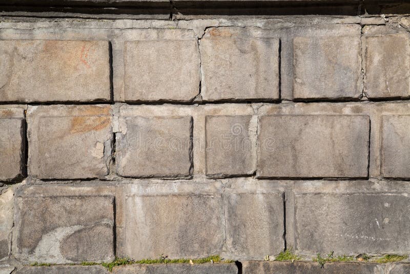 A Wall of Rectangular Cement Blocks on a Sunny Day. Stock Image - Image ...
