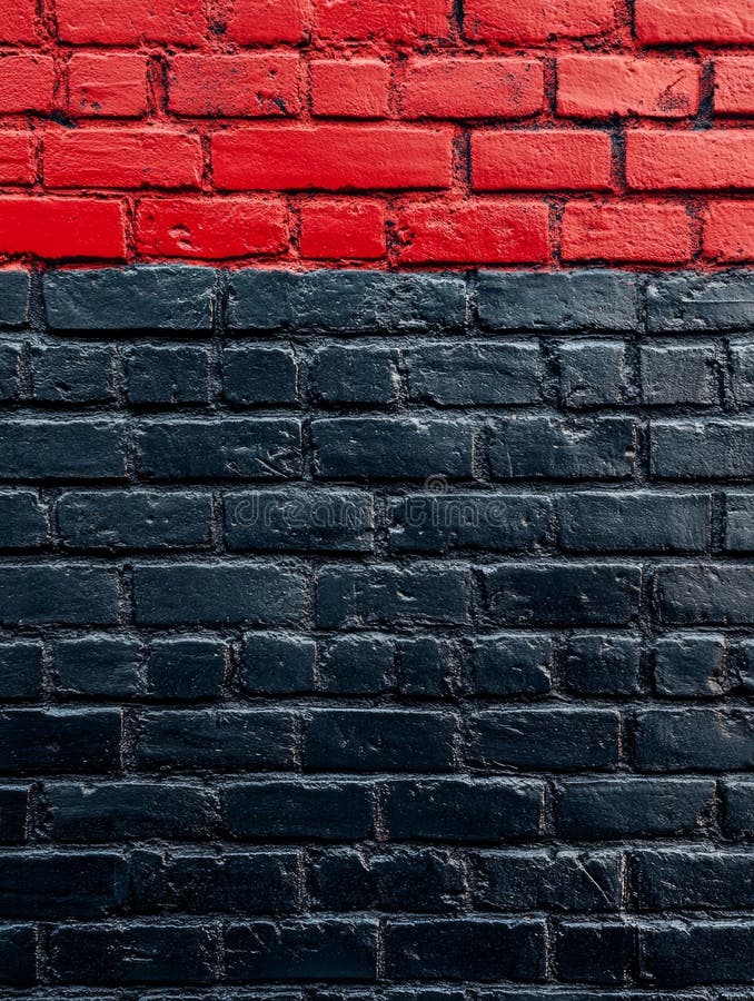 A Wall with Red and Black Painted Bricks. Stock Photo - Image of ...