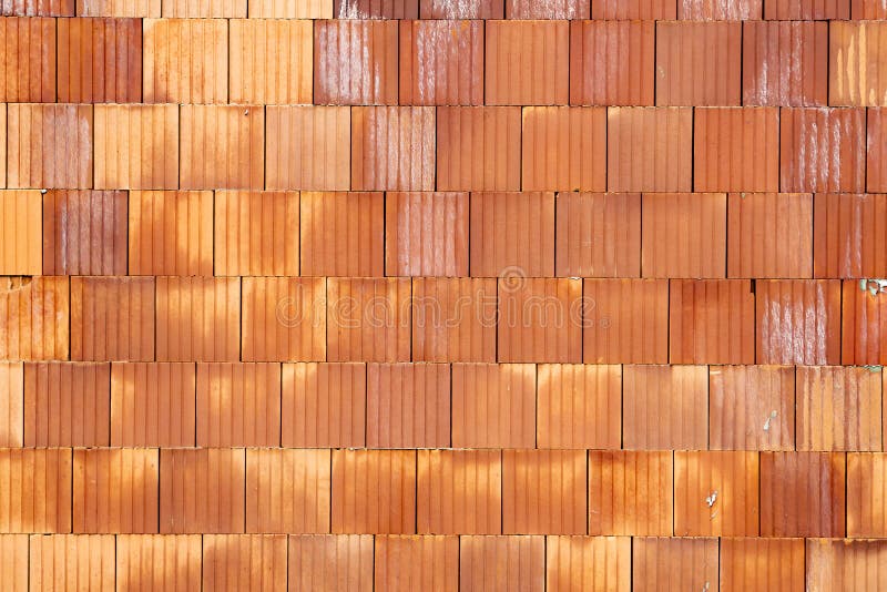 Wall of Red Finishing Bricks Stock Image - Image of concrete, wall ...