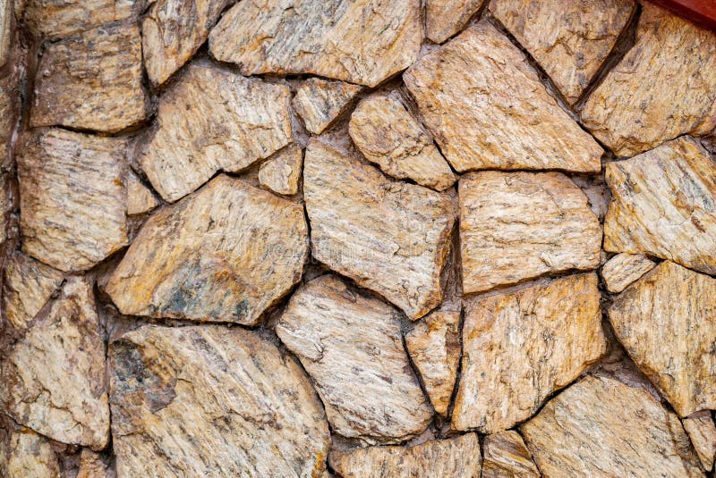 Wall of Red Yellow Stone Old Old Stonework Stock Image - Image of ...