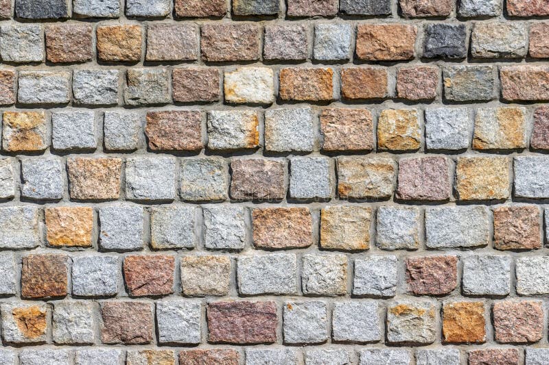Wall of Regular Shape Stones Stock Photo - Image of multicolored ...