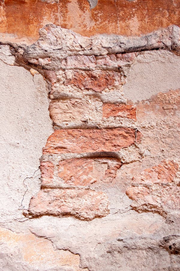 Wall with Remains of Plaster Stock Image - Image of bricklayer ...