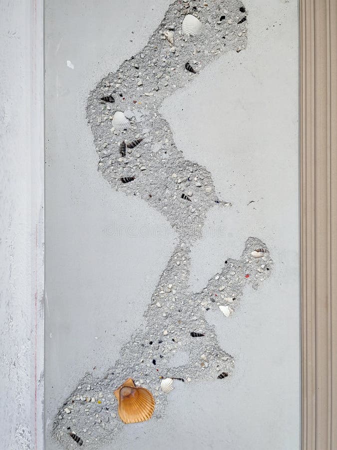 Old Wall with Cement Plaster, Sand and Shells Ideal for Background ...