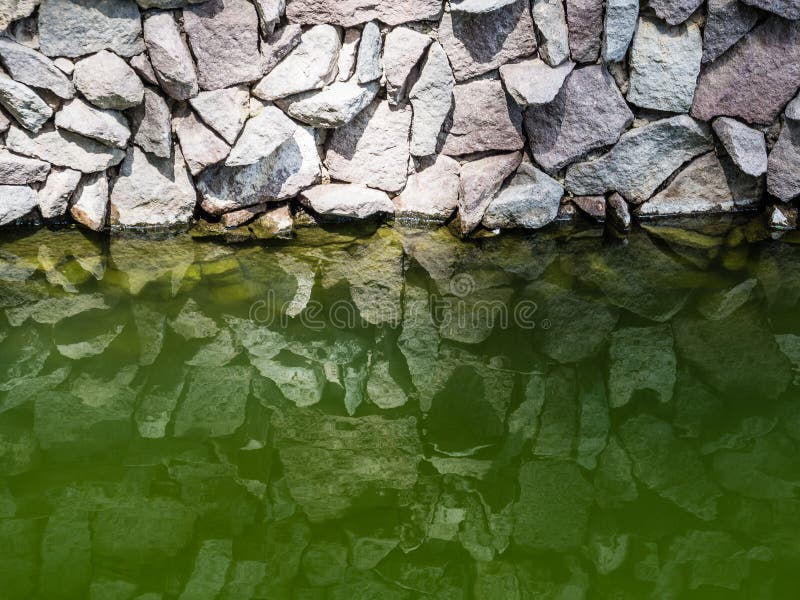 Wall Rock Reflected in the Water Stock Photo - Image of shui, concept ...