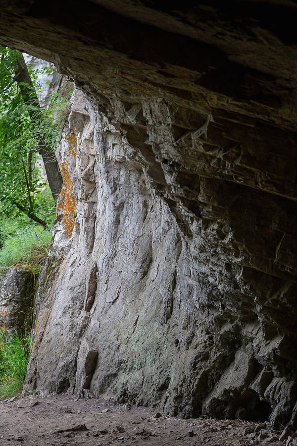 Wall Rock Texture and Structure, Shoot from Inside the Cave. Stock ...