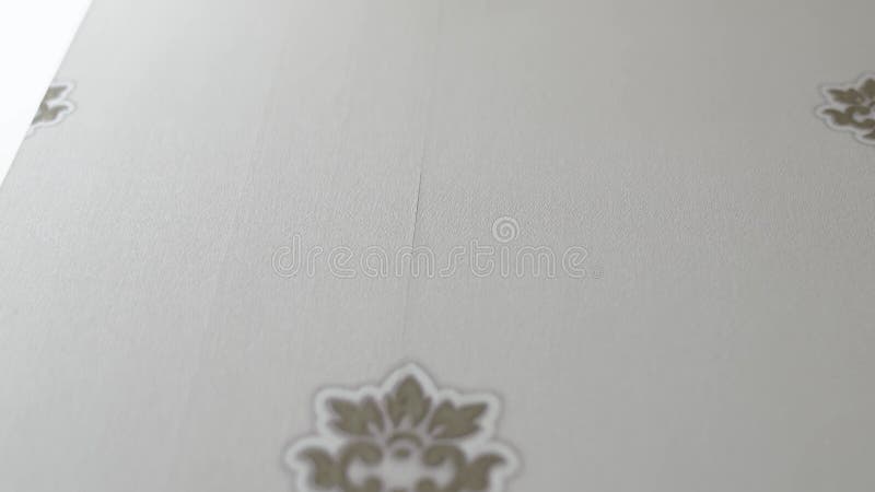 Wall of the Room with Wallpaper with a Pattern. Gluing Joints Stock ...