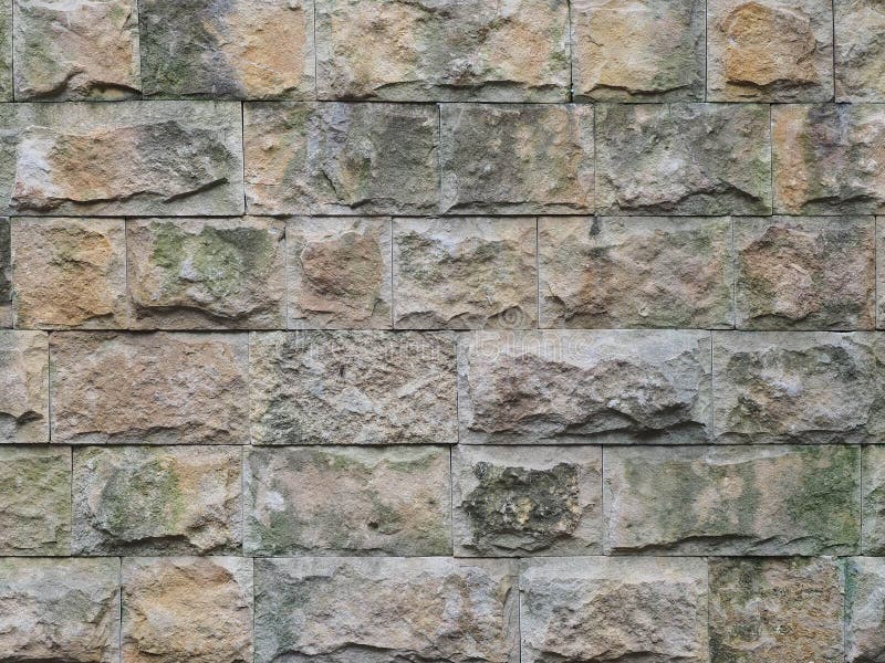 Wall with a Rough Textured Cladding of Spotty Rectangular Tiles. Not ...