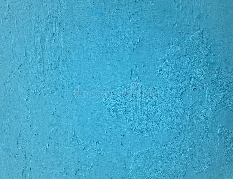 Wall Roughly Plastered and Painted with Blue Paint, Background ...