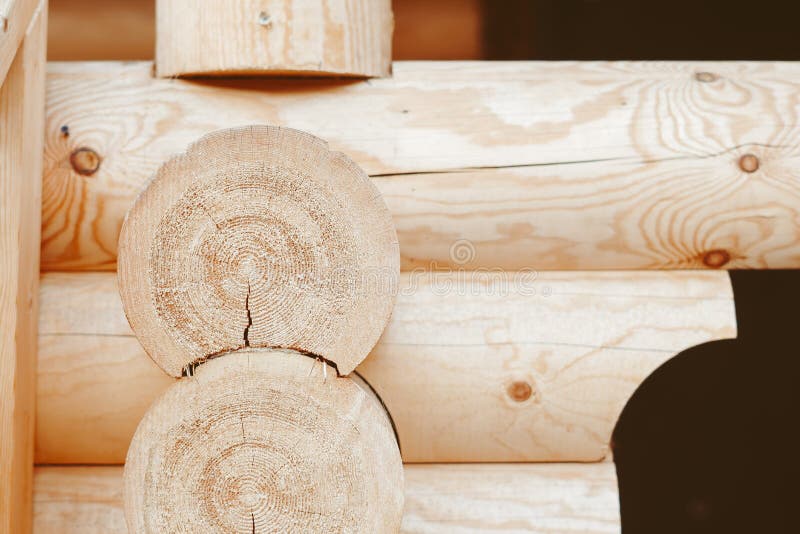 A wall of round logs stock photo. Image of hardwood - 201757536