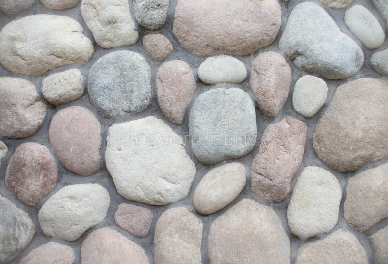 Wall Round Stone Rock Texture Background. Big Stones on the Roadway ...