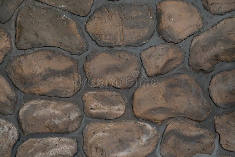 Wall Round Stone Rock Texture Stock Photo - Image of rough, cobblestone ...