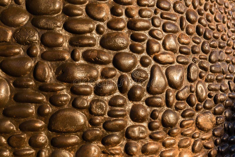 Wall Round Stones Close Up Background Stock Photo - Image of ...