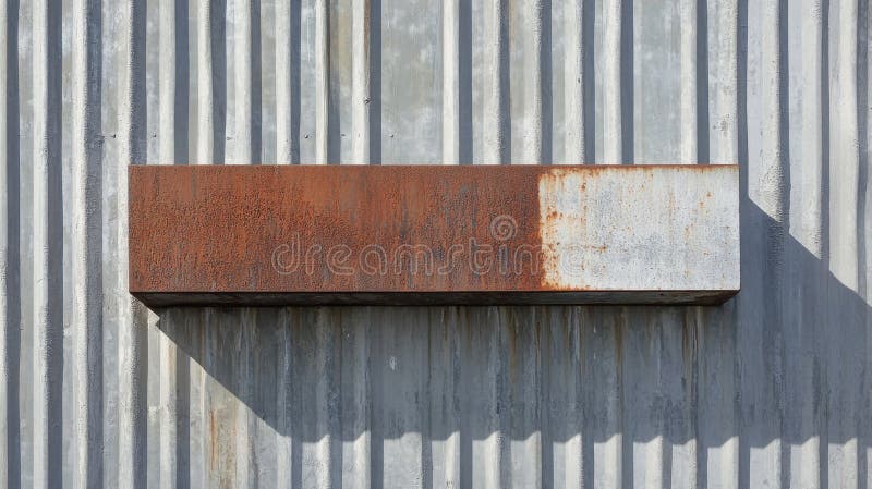 Wall of Rustic Corrugated Metal Highlighted by a Square Panel of ...