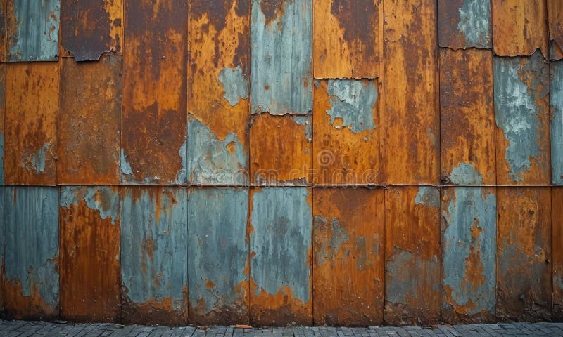 A Wall with a Rusty and Peeling Paint is Shown in the Image. Stock ...