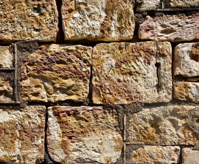 Wall of Sandstone Blocks. stock image. Image of construction - 45195437