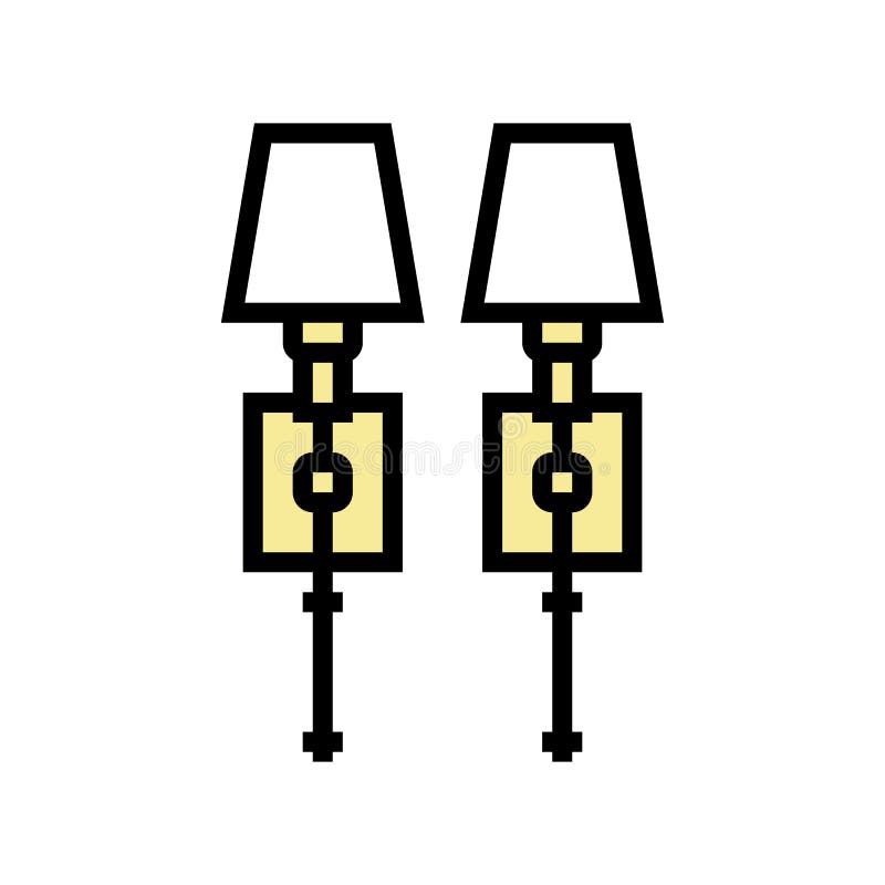 Wall Sconce Set Color Icon Vector Illustration Stock Vector ...